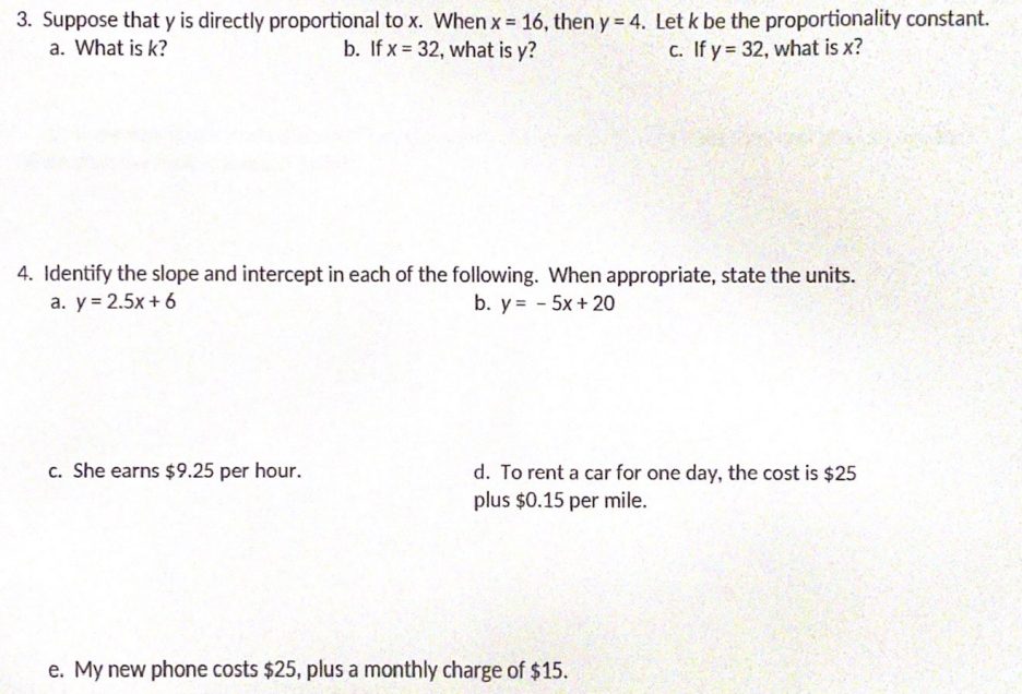 Solved 3. Suppose that y is directly proportional to x. When | Chegg.com