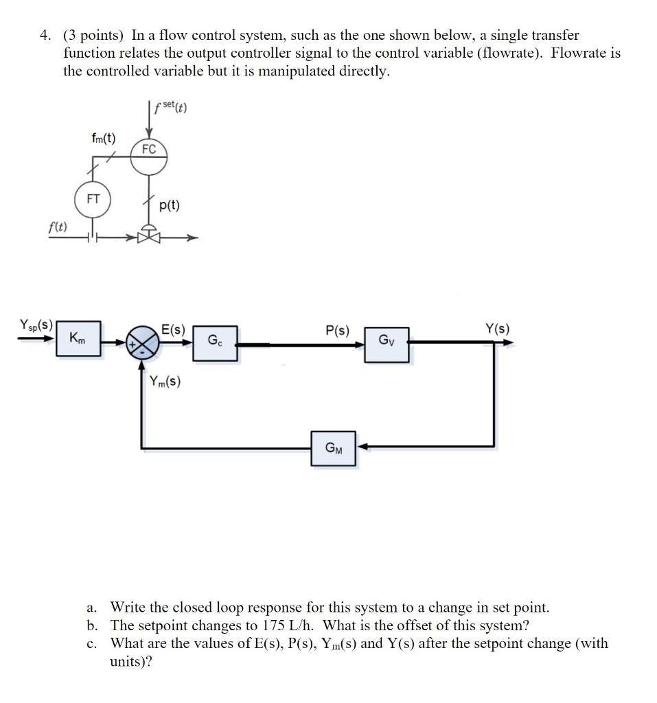 4. (3 points) In a flow control system, such as the | Chegg.com