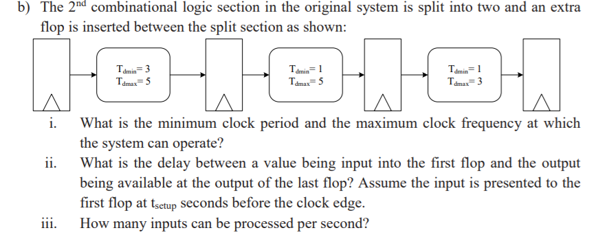 Solved b) The 2nd combinational logic section in the | Chegg.com