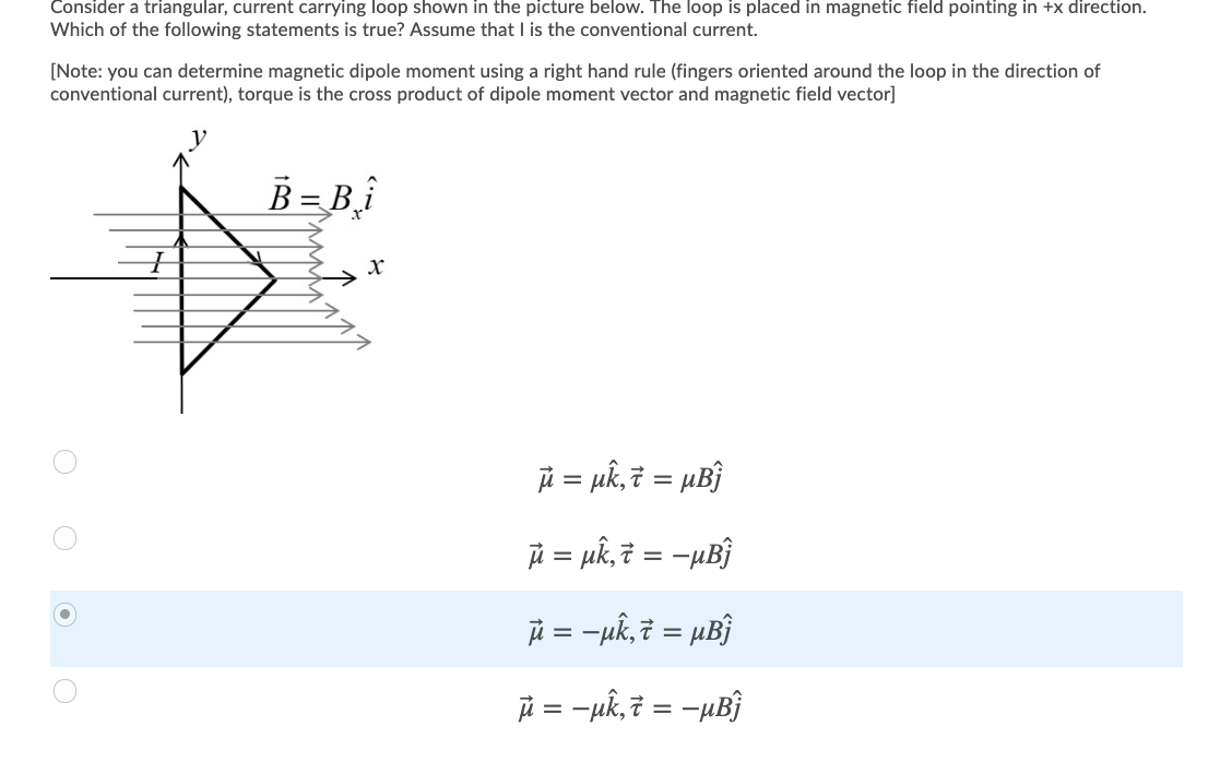 Solved Consider a triangular, current carrying loop shown in | Chegg.com