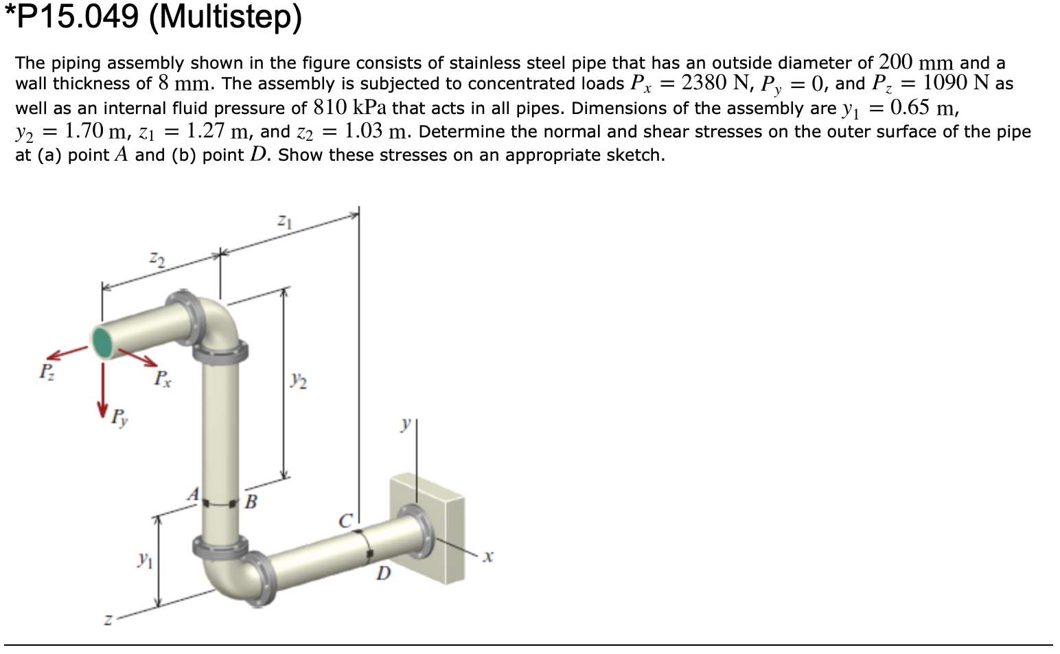 Solved *P15.049 (Multistep) The piping assembly shown in the | Chegg.com