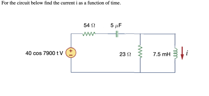 Solved For the circuit below find the current i as a | Chegg.com