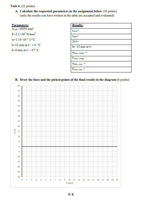 Calculate the requested parameters in the assignment | Chegg.com