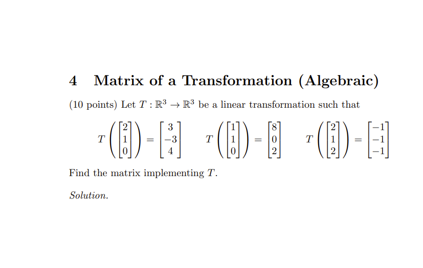 Solved 3 Affine Hyperplanes (10 points) Consider the | Chegg.com