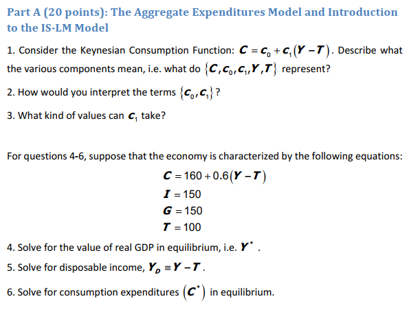 Solved Part A (20 points): The Aggregate Expenditures Model | Chegg.com