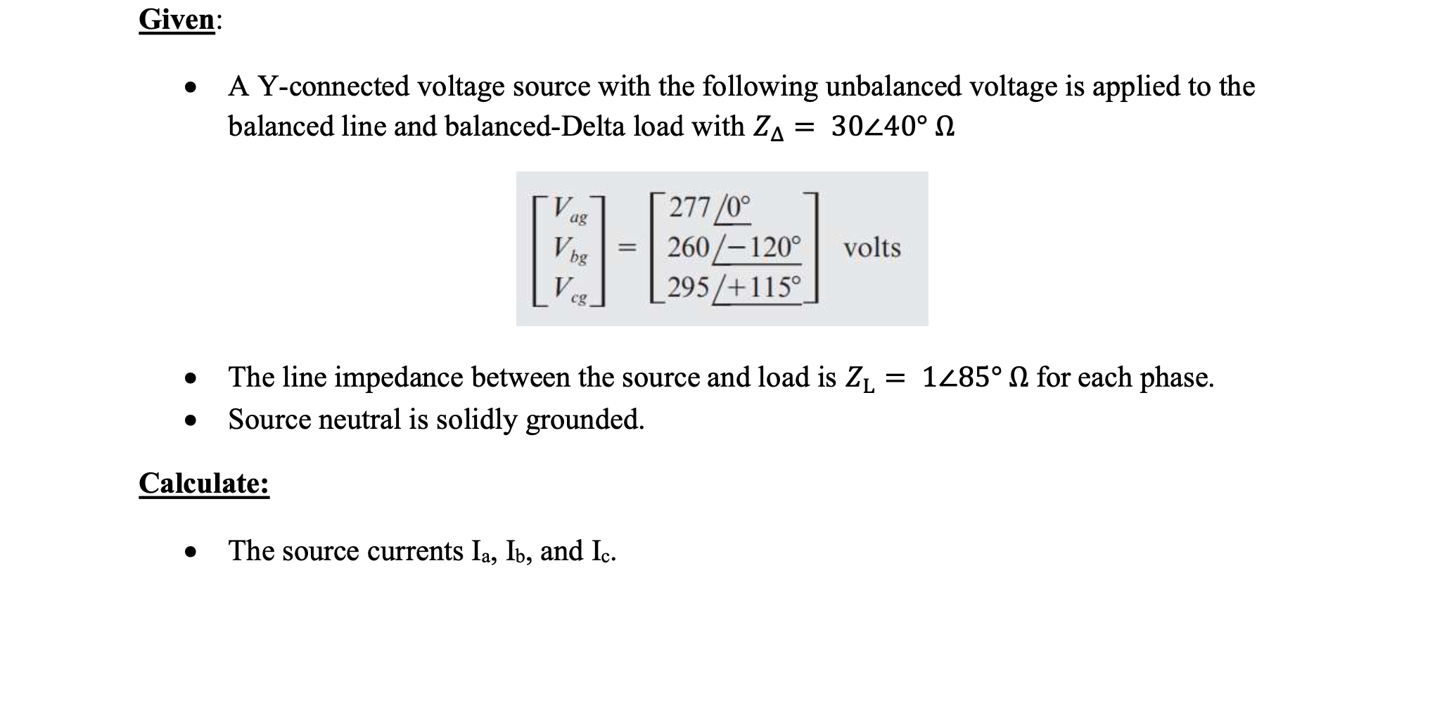 Solved - A Y-connected voltage source with the following | Chegg.com