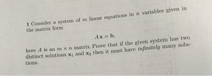Solved e m f mu linear equations in n variables si the | Chegg.com