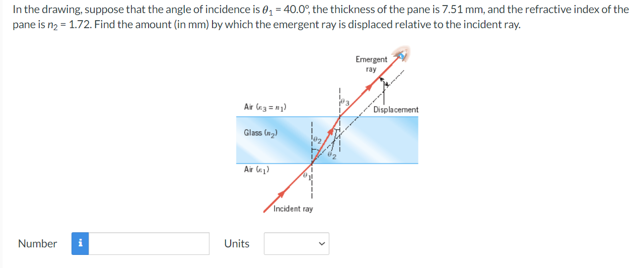 Solved In the drawing, suppose that the angle of incidence | Chegg.com