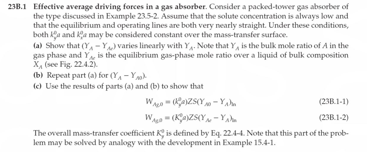 23B.1 Effective average driving forces in a gas | Chegg.com