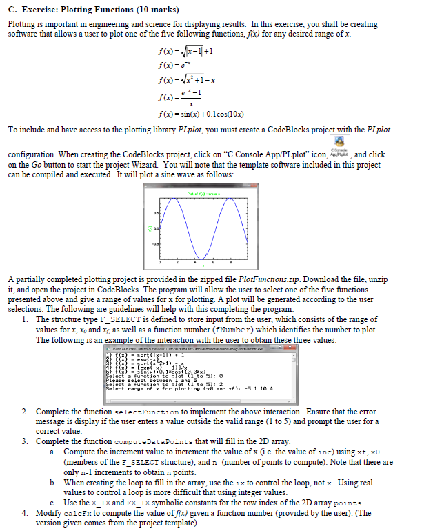 Solved C. Exercise: Plotting Functions (10 marks) Plotting | Chegg.com