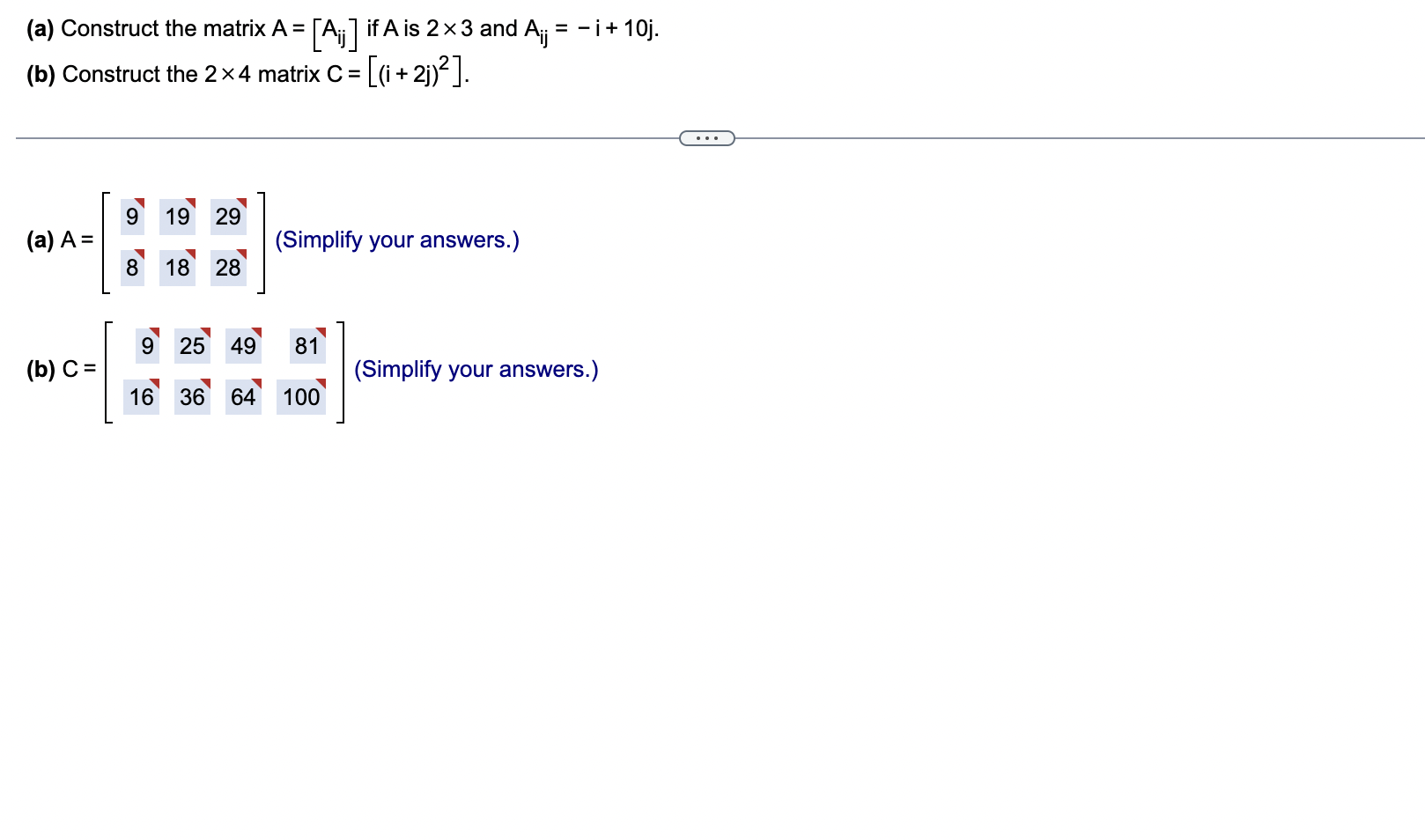 Solved (a) Construct the matrix A=[Aij] if A is 2×3 and | Chegg.com