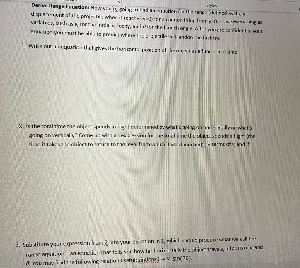 Solved Derive Range Equation: Now yoưrre going to find an | Chegg.com