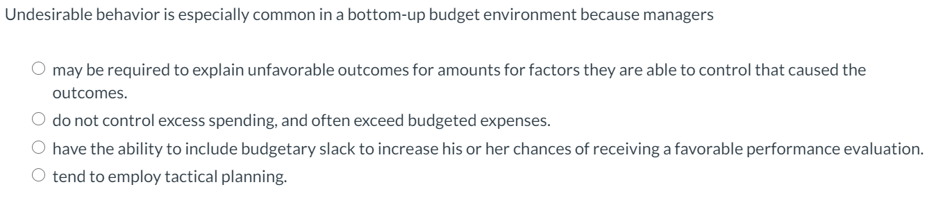 Solved Undesirable behavior is especially common in a | Chegg.com