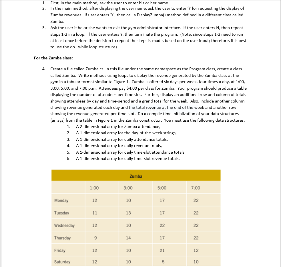 Solved Background 6. A 1-dimensional array for daily | Chegg.com