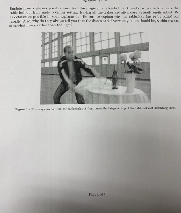 Solved Explain from a physics point of view how the | Chegg.com