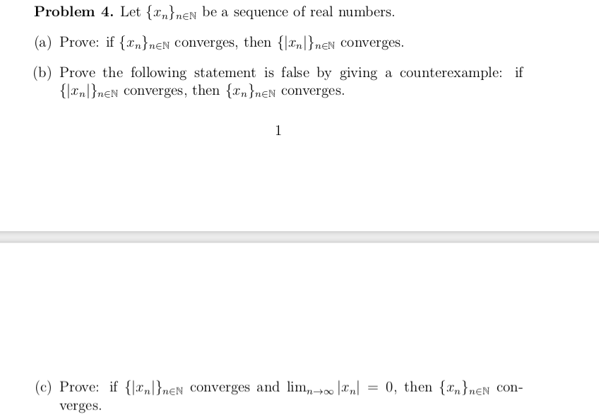 Solved Problem 4. Let {{n}nen be a sequence of real numbers. | Chegg.com