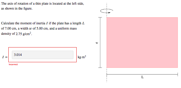 Solved The axis of rotation of a thin plate is located at | Chegg.com