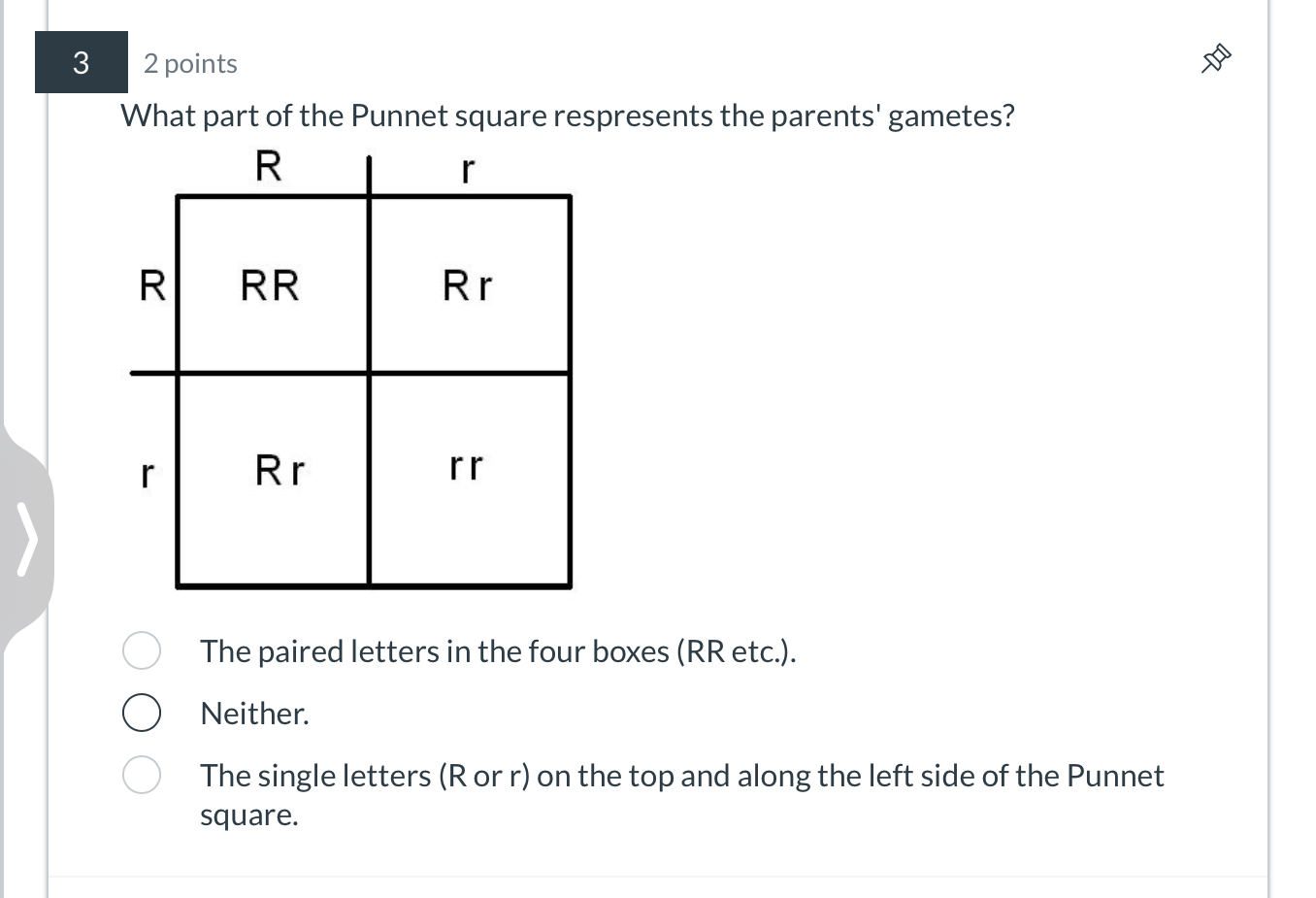 Solved 2 ﻿pointsWhat part of the Punnet square respresents | Chegg.com