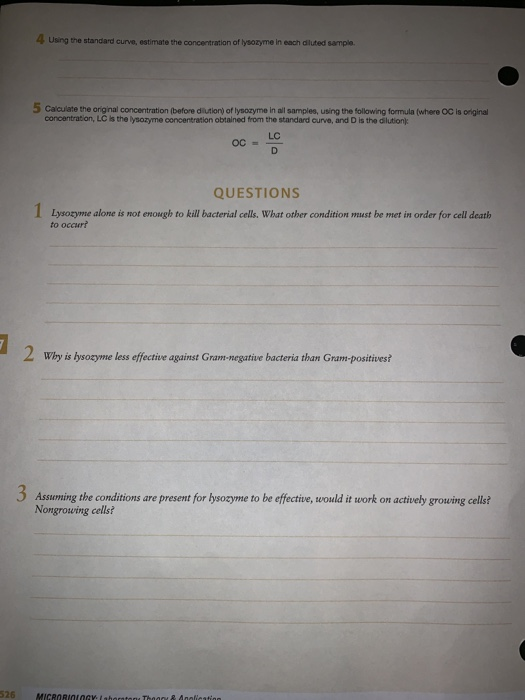 Solved 4 Using the standard curve, estimate the | Chegg.com