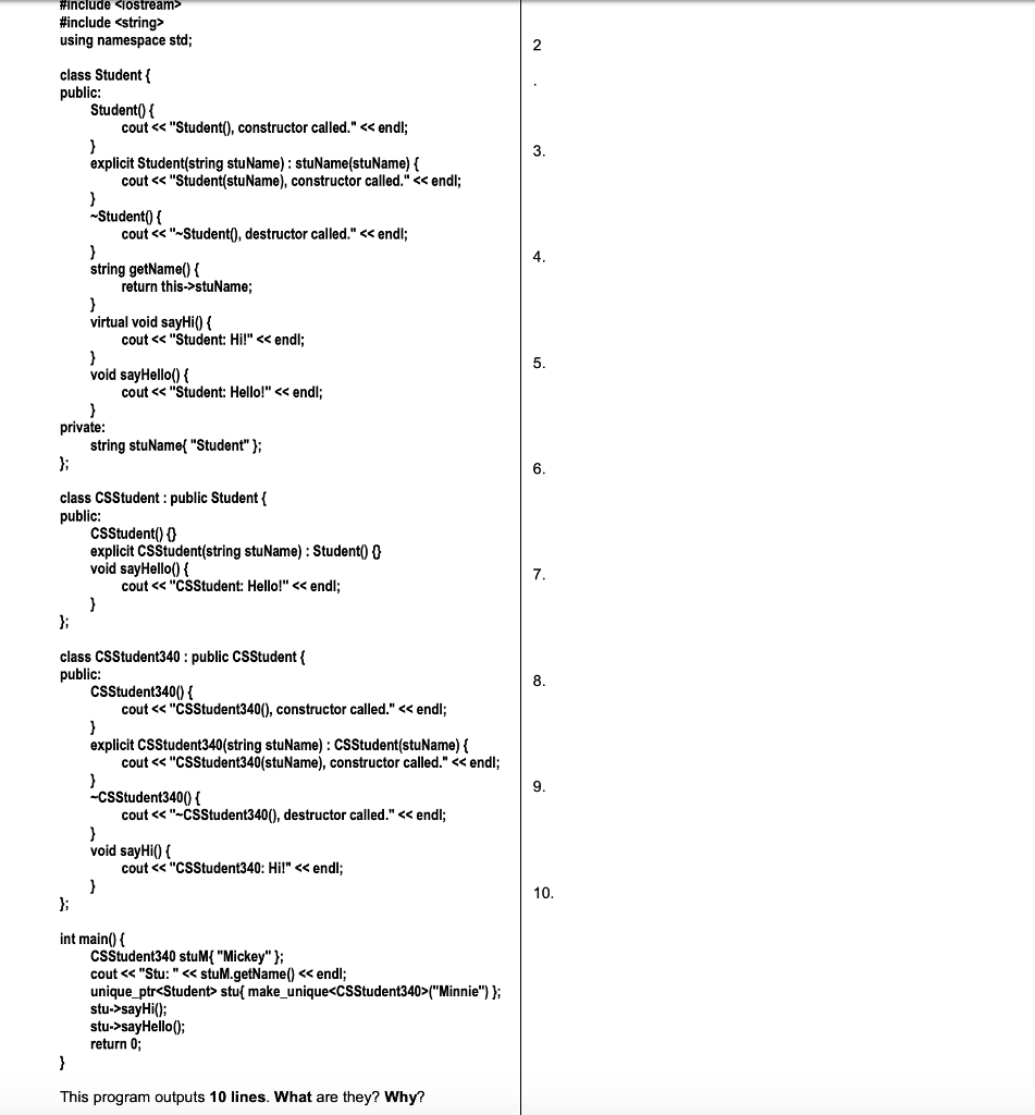 Solved Include Include Using Namespace Std 2 Class 