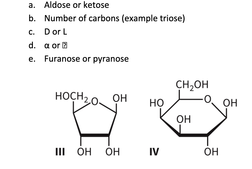 Solved a. Aldose or ketose b. Number of carbons (example | Chegg.com