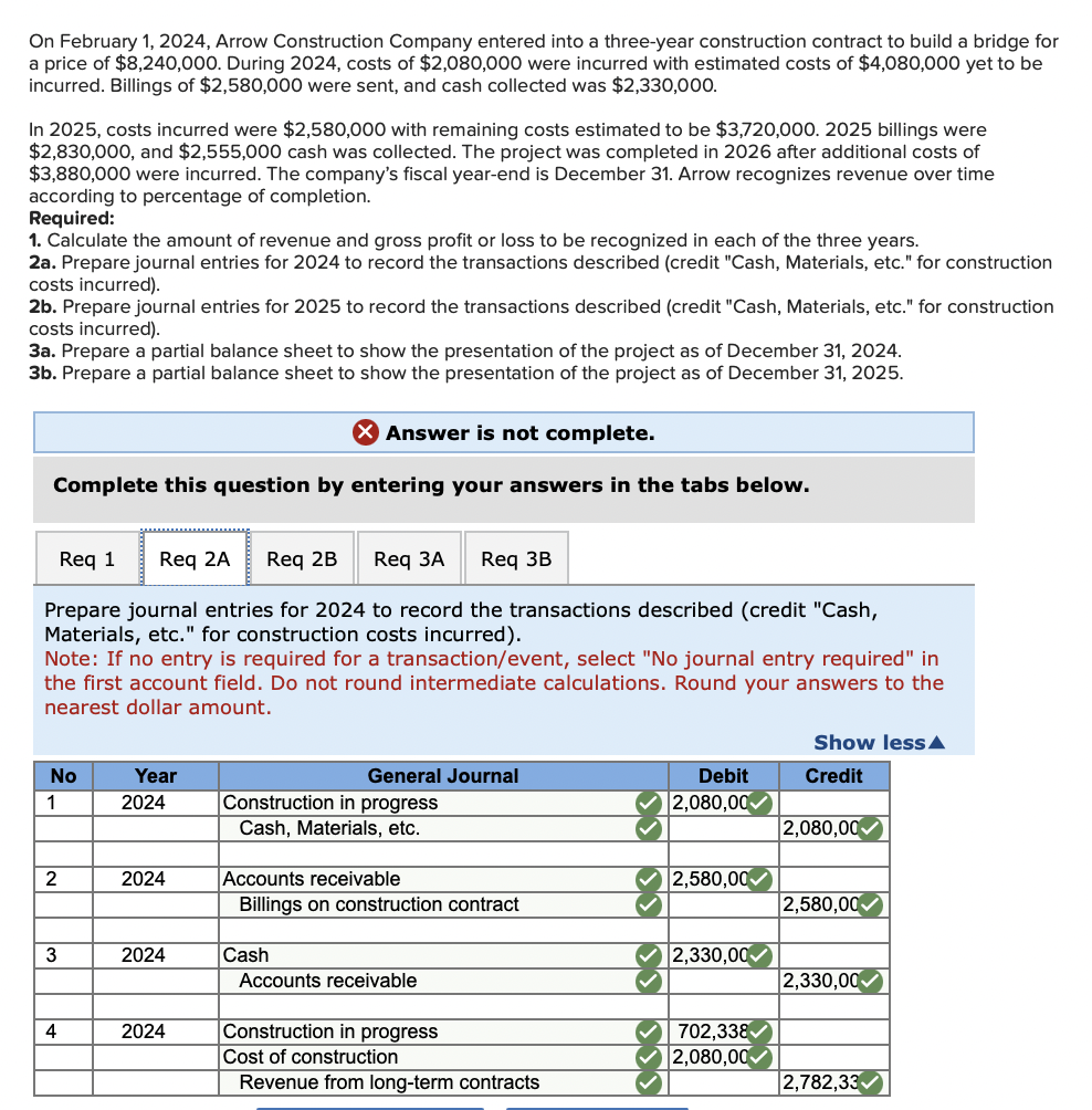 Solved On February 1, 2024, Arrow Construction Company | Chegg.com