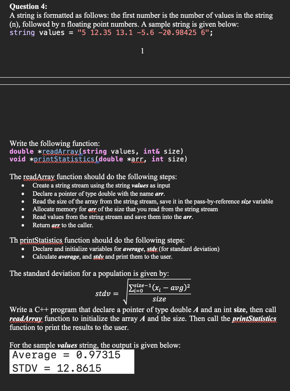 Solved Question 4: A string is formatted as follows: the | Chegg.com