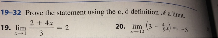 Solved Prove the statement using the epsilon, delta | Chegg.com