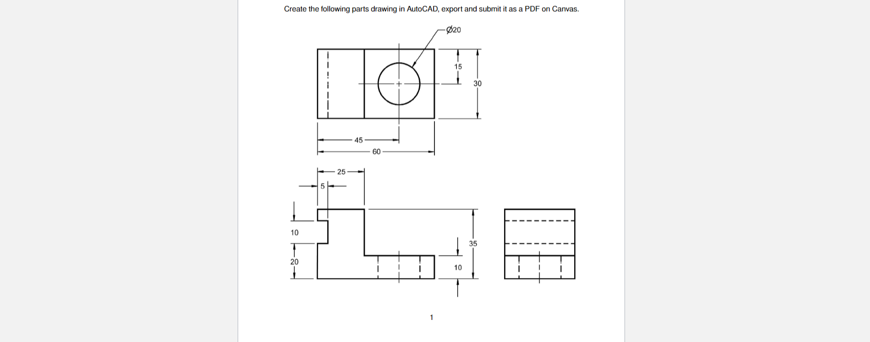 Solved Create the following parts drawing in AutoCAD, export | Chegg.com