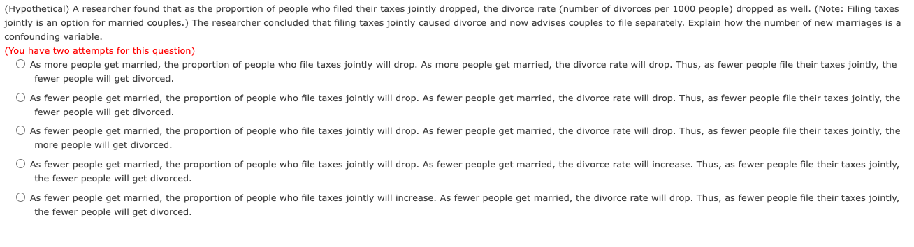Solved confounding variable. You have two attempts for this | Chegg.com