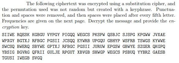 The following ciphertext was encrypted using a | Chegg.com
