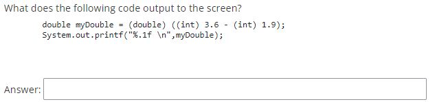 Solved What does the following code output to the screen? | Chegg.com