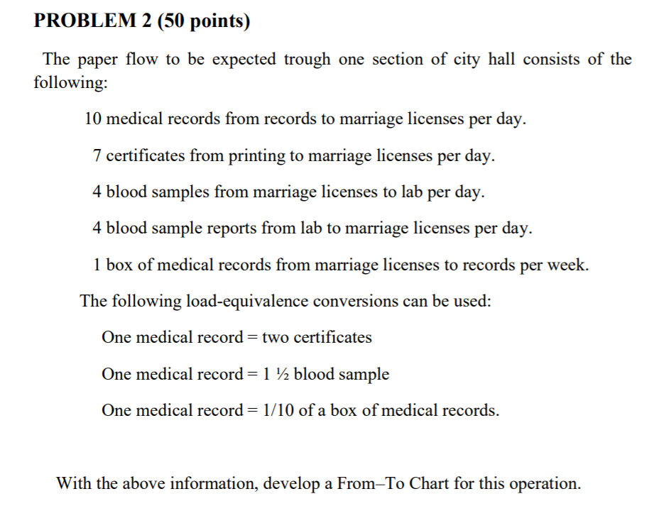 Solved PROBLEM 2 (50 points) The paper flow to be expected | Chegg.com