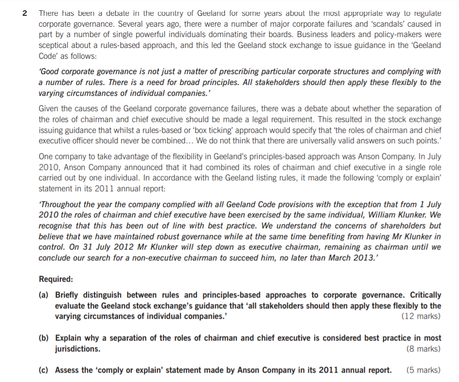 Solved N There has been a debate in the country of Geeland | Chegg.com