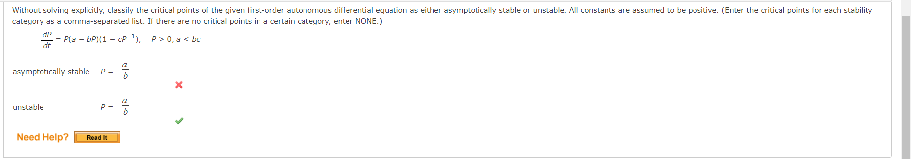 Solved Without solving explicitly, classify the critical | Chegg.com