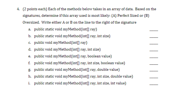Solved 2. (2 points each) Write the necessary code to call | Chegg.com