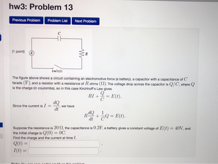 Solved hw3: Problem 13 Previous Problem Problem List Next | Chegg.com