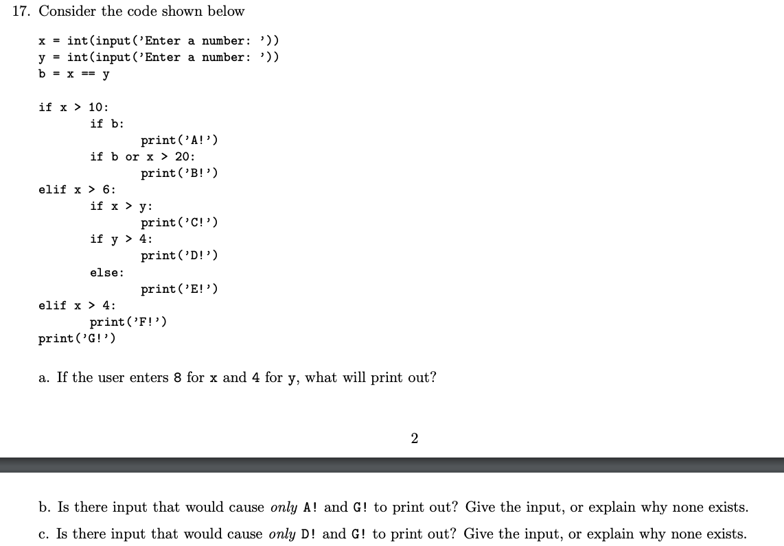Solved 17 Consider The Code Shown Below X 