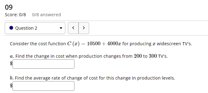 Solved Consider the cost function C(x)=10500+4000x for | Chegg.com