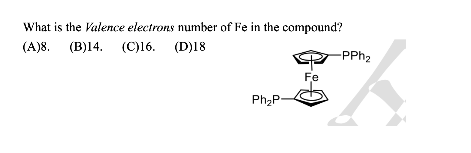 Solved What is the Valence electrons number of Fe in the | Chegg.com