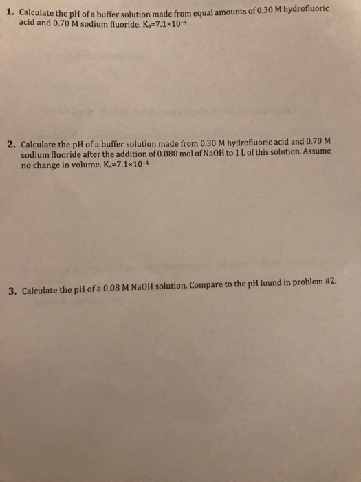 Solved 1. Calculate the pH of a buffer solut acid and 0.70 M | Chegg.com