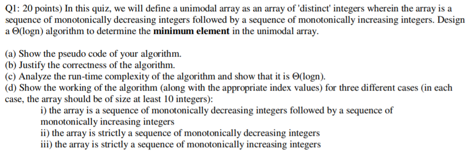 Solved Ql: 20 points) In this quiz, we will define a | Chegg.com