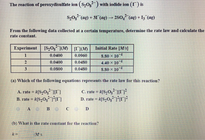 Solved The second-order rate constant has been measured at | Chegg.com