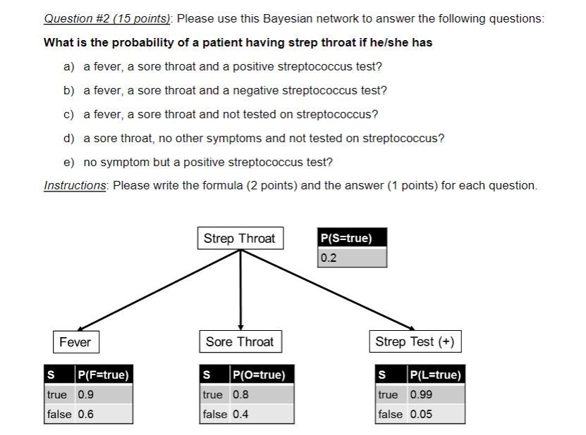 Solved Question #2 (15 points): Please use this Bayesian | Chegg.com