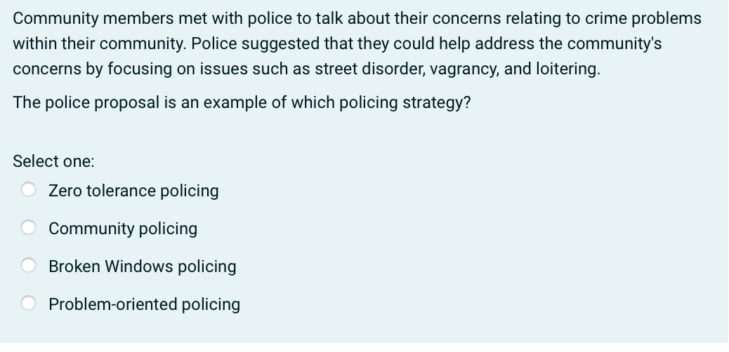 Community members met with police to talk about their | Chegg.com