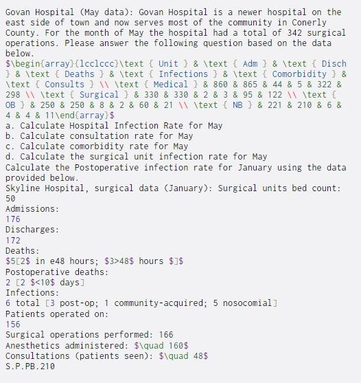 Solved Govan Hospital (May data): Govan Hospital is a newer | Chegg.com