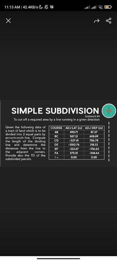 Solved 11:13 AM | 42.4KB/s 55 x SIMPLE SUBDIVISION ( | Chegg.com