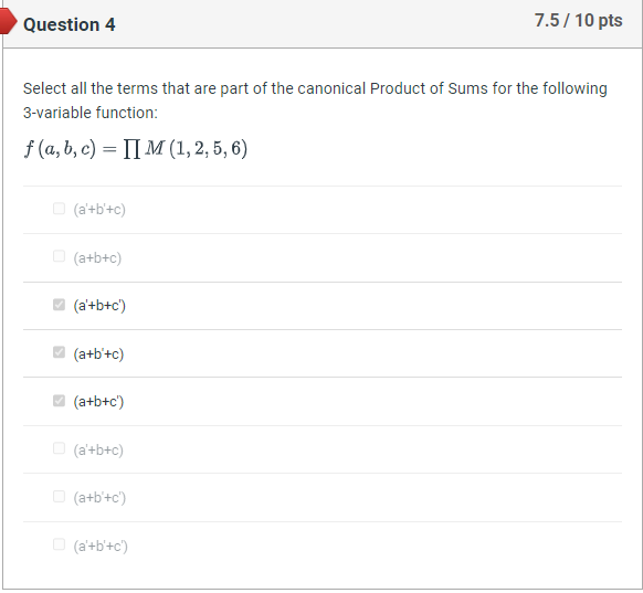 Solved Select all the terms that are part of the canonical | Chegg.com