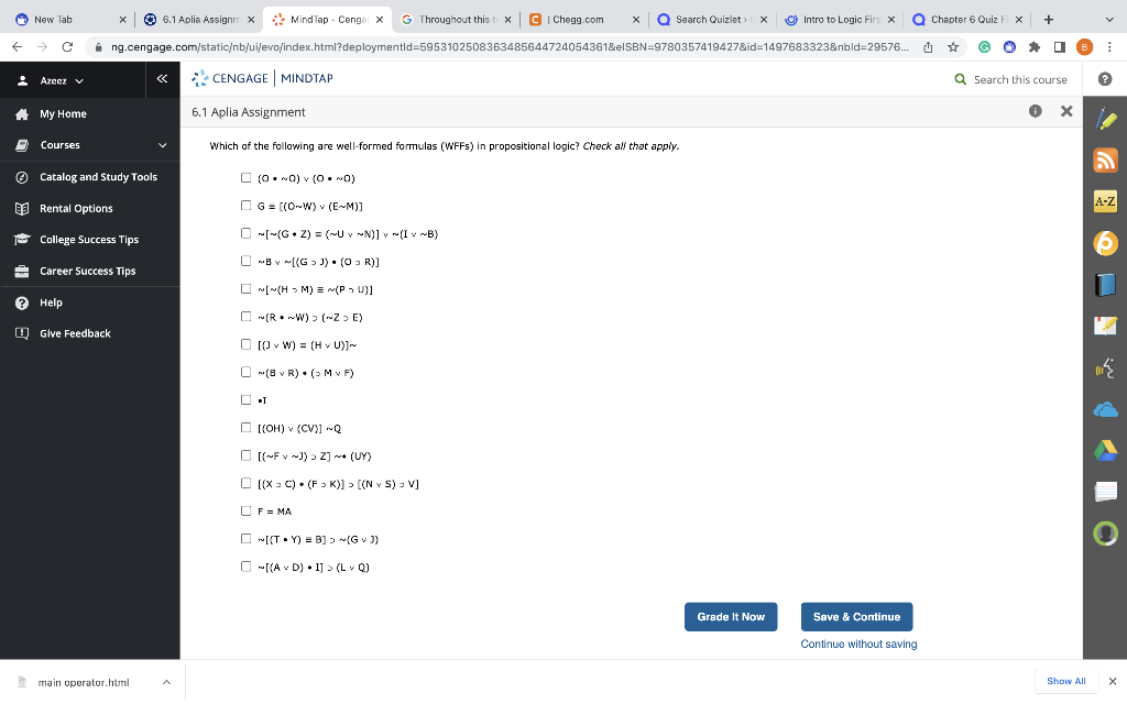 Which of the following are well-formed formulas | Chegg.com