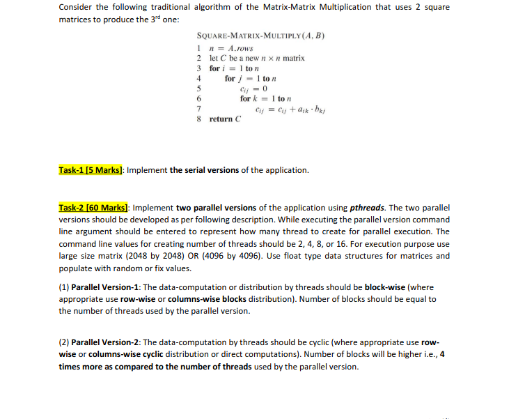 Consider the following traditional algorithm of the | Chegg.com